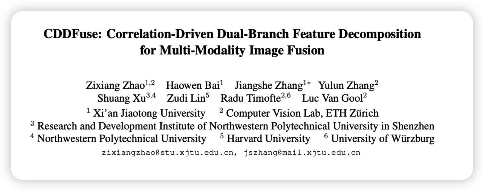 Cddfuse Correlation Driven Dual Branch Feature Decomposition For Multi