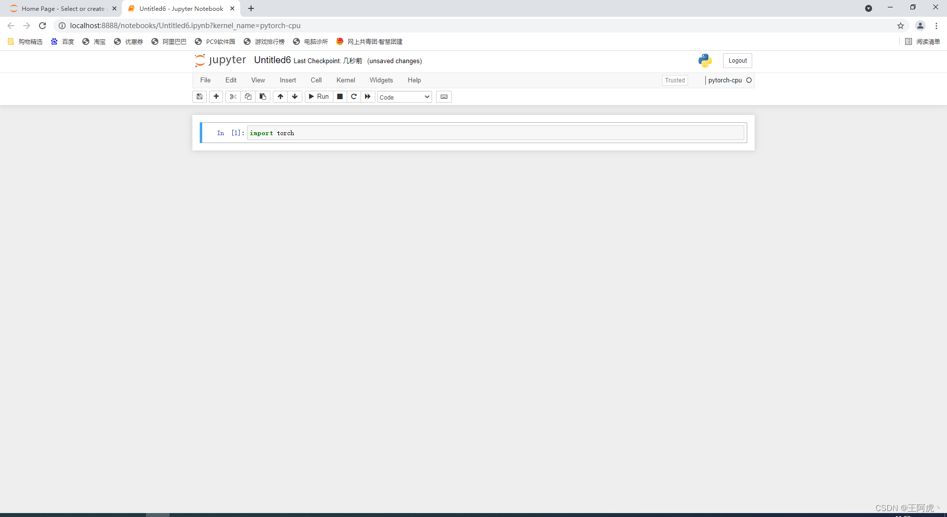 Python-pytorch虚拟环境在Jupyter上import torch出现 UserWarning: mkl-service package failed to import ...