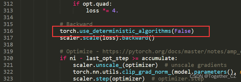 YOLOv5训练报错：RuntimeError: upsample_bilinear2d_backward_out_cuda does not have a deterministic ...
