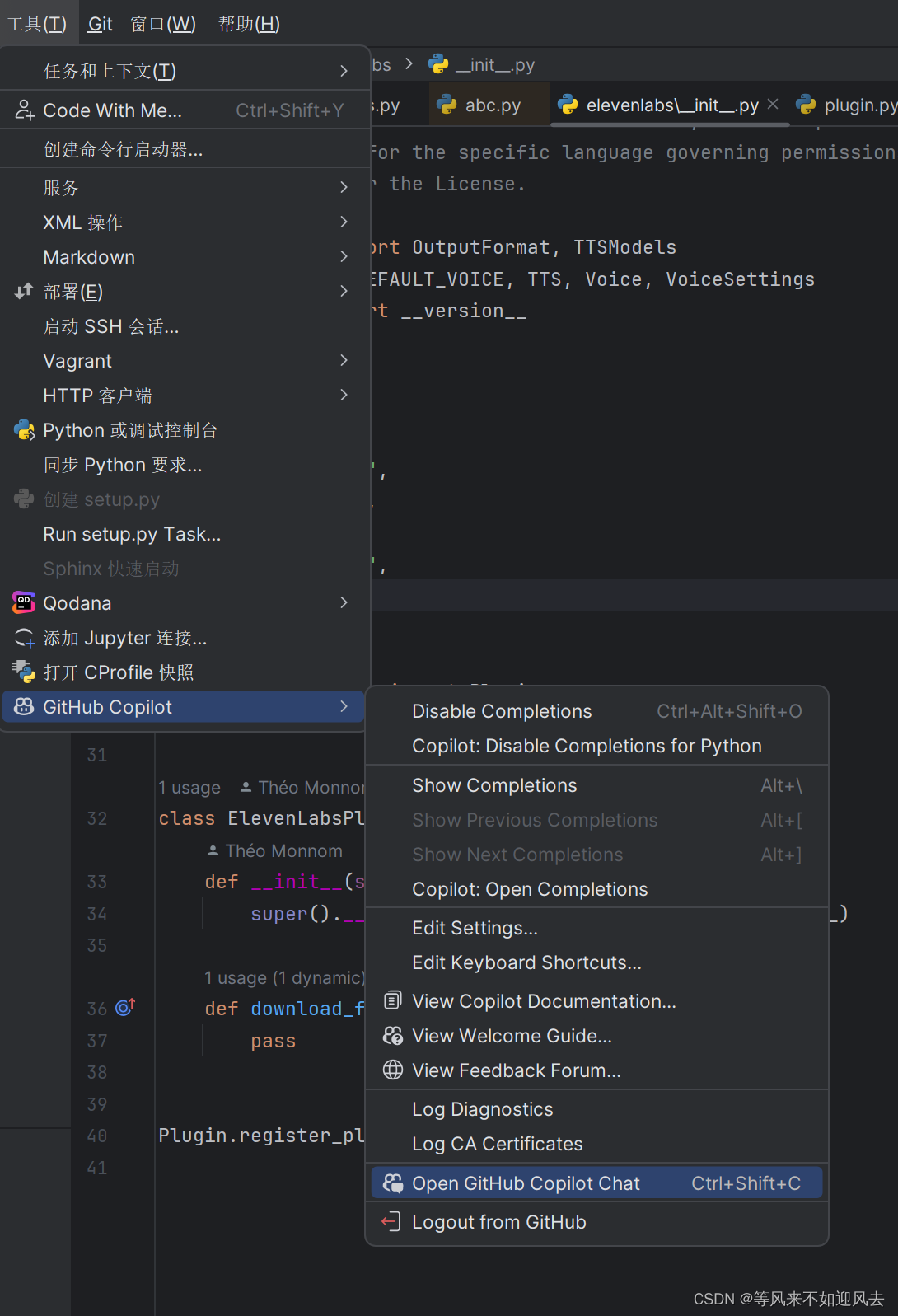 【ai】pycharm安装github copilot解决chat一直无法初始化loading的问题_initializing copilot-CSDN博客