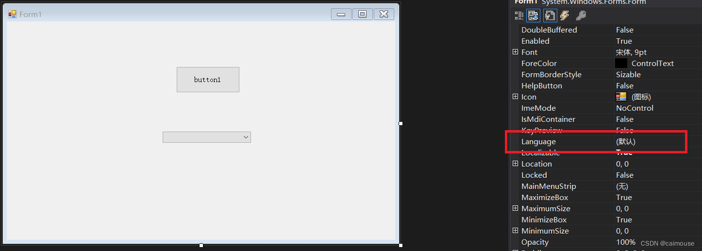 C#界面里Form.Language 属性的使用_winform form属性的language-CSDN博客