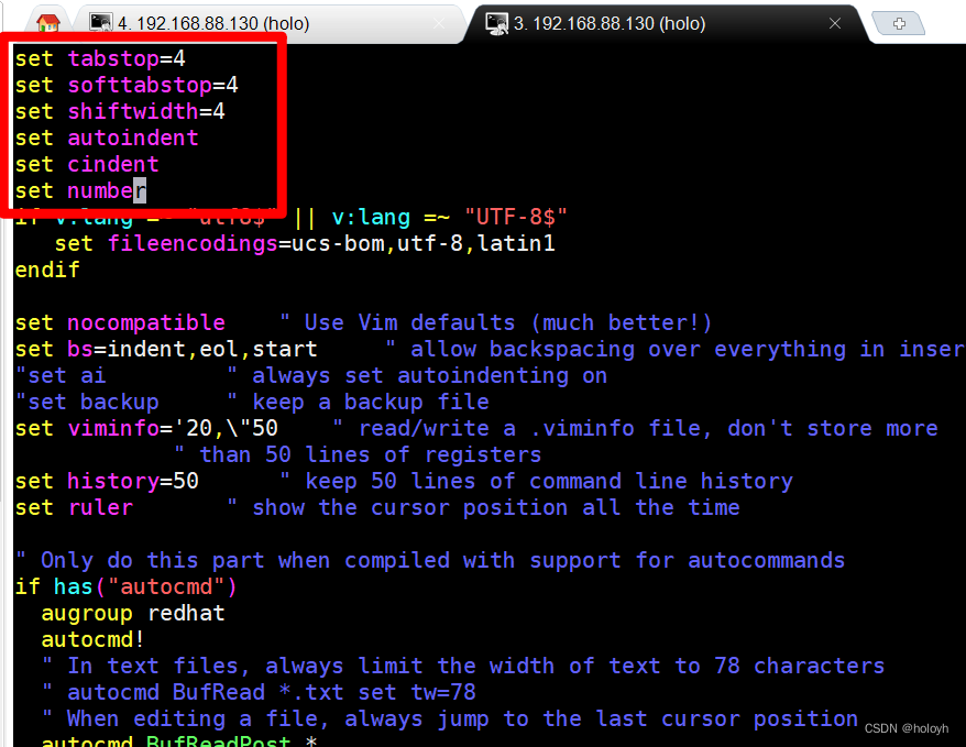 永久更改vim默认的 “换行缩进值”等配置_vim设置换行缩进-CSDN博客