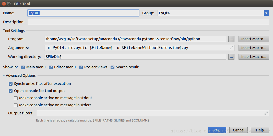 ubuntu + pycharm + anaconda + pyqt4 + tools 配置_pyqt4-tools-CSDN博客