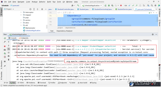 You need to add dependency of ‘poi-ooxml‘ to your project, and version ＞= 4.1.2 with root cause ...