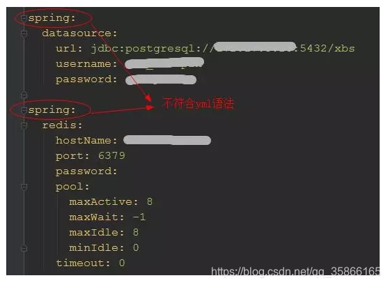 springboot启动报错：org.yaml.snakeyaml.parser.ParserException: while parsing a block mapping in ...