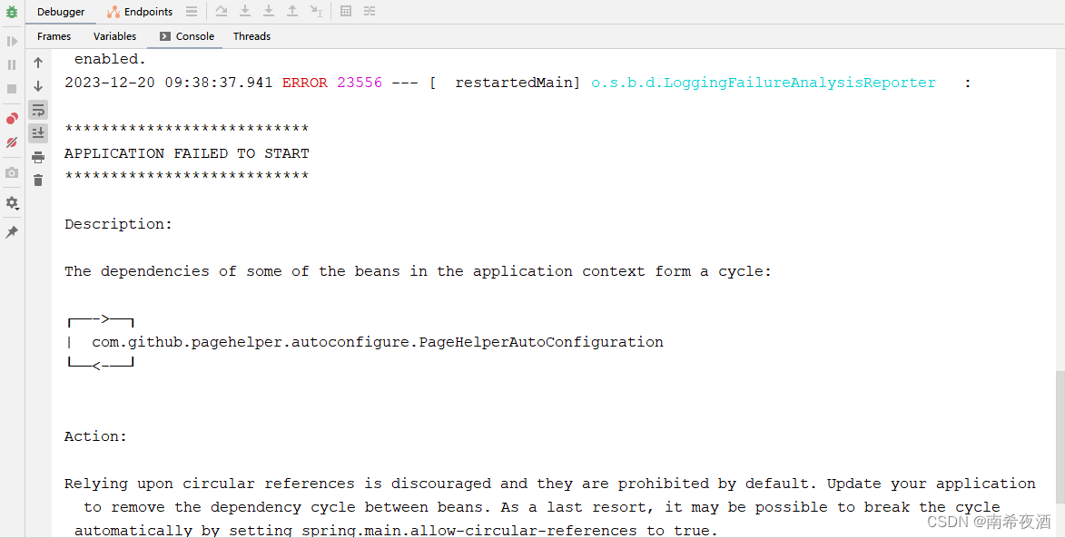 Relying upon circular references is discouraged and they are prohibited by default. 解决循环依赖bug ...