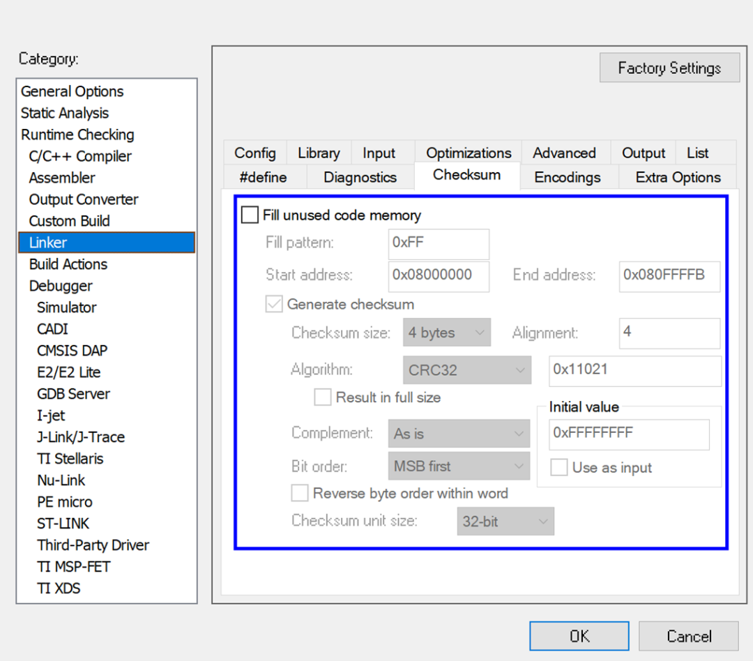 在IAR Embedded Workbench中计算多个地址区间的Checksum_iar checksum-CSDN博客