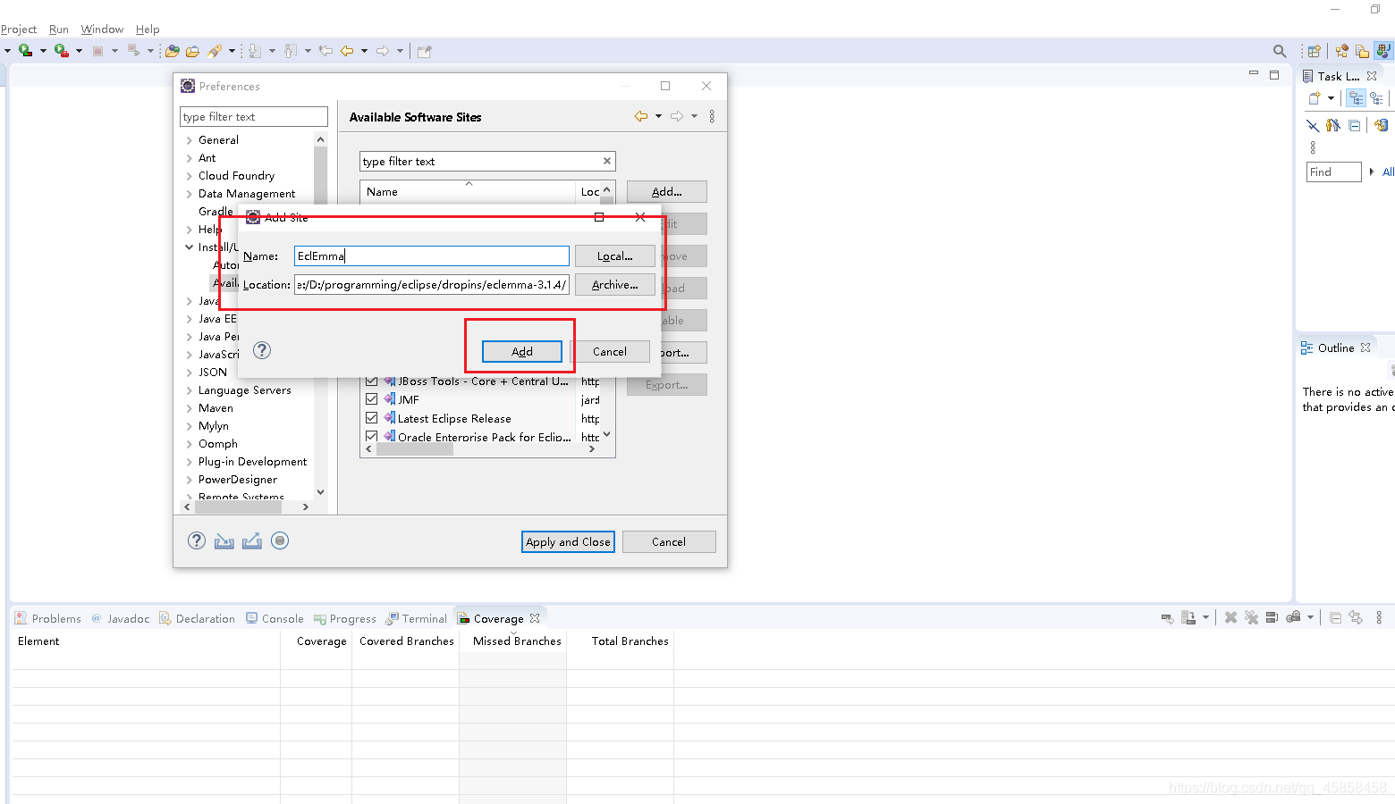 JUnit之EclEmma覆盖率工具（安装、使用）_eclipse导出junit測試覆蓋率-CSDN博客