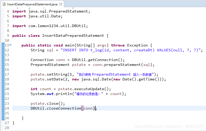 Java Database Connectivity——4. Java 执行数据库操作(PreparedStatement)_java databaseclient prestatement ...