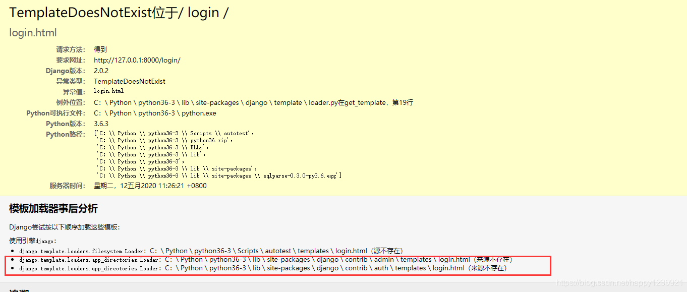 django.template.exceptions.TemplateDoesNotExist: login.html-CSDN博客