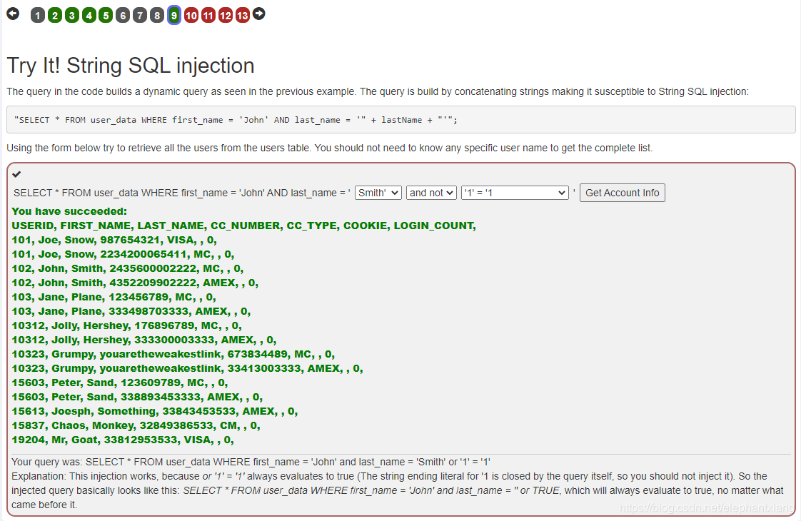 WebGoat (A1) SQL Injection (intro)_webgoat a1-CSDN博客