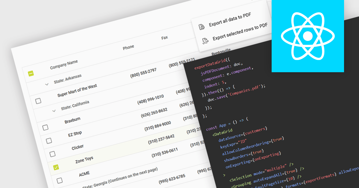 Equip React Grid Apps With Pdf Export Functionality Csdn博客