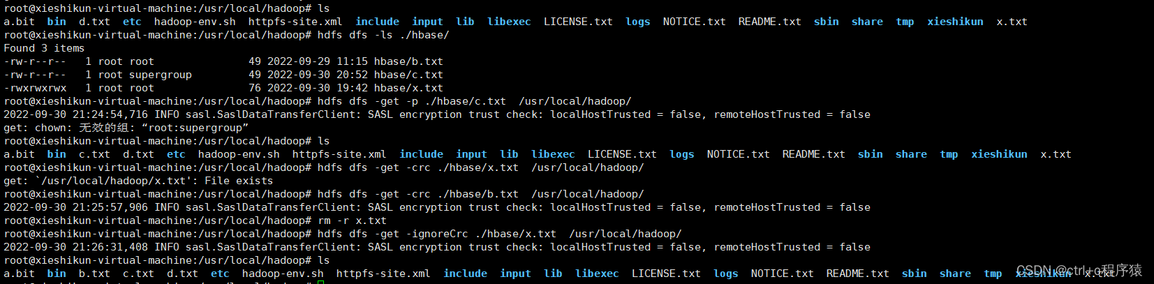 最详细HDFS常用命令作用及截图_hdfs dfs -get-CSDN博客