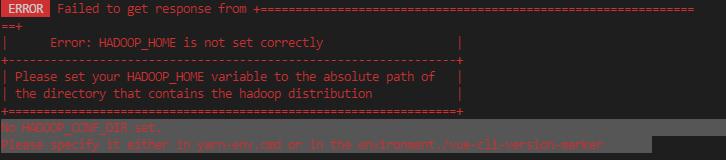 ERROR：DOOP_CONF_DIR set. Please specify it either in yarn-env.cmd or in the environment./vue_vue ...