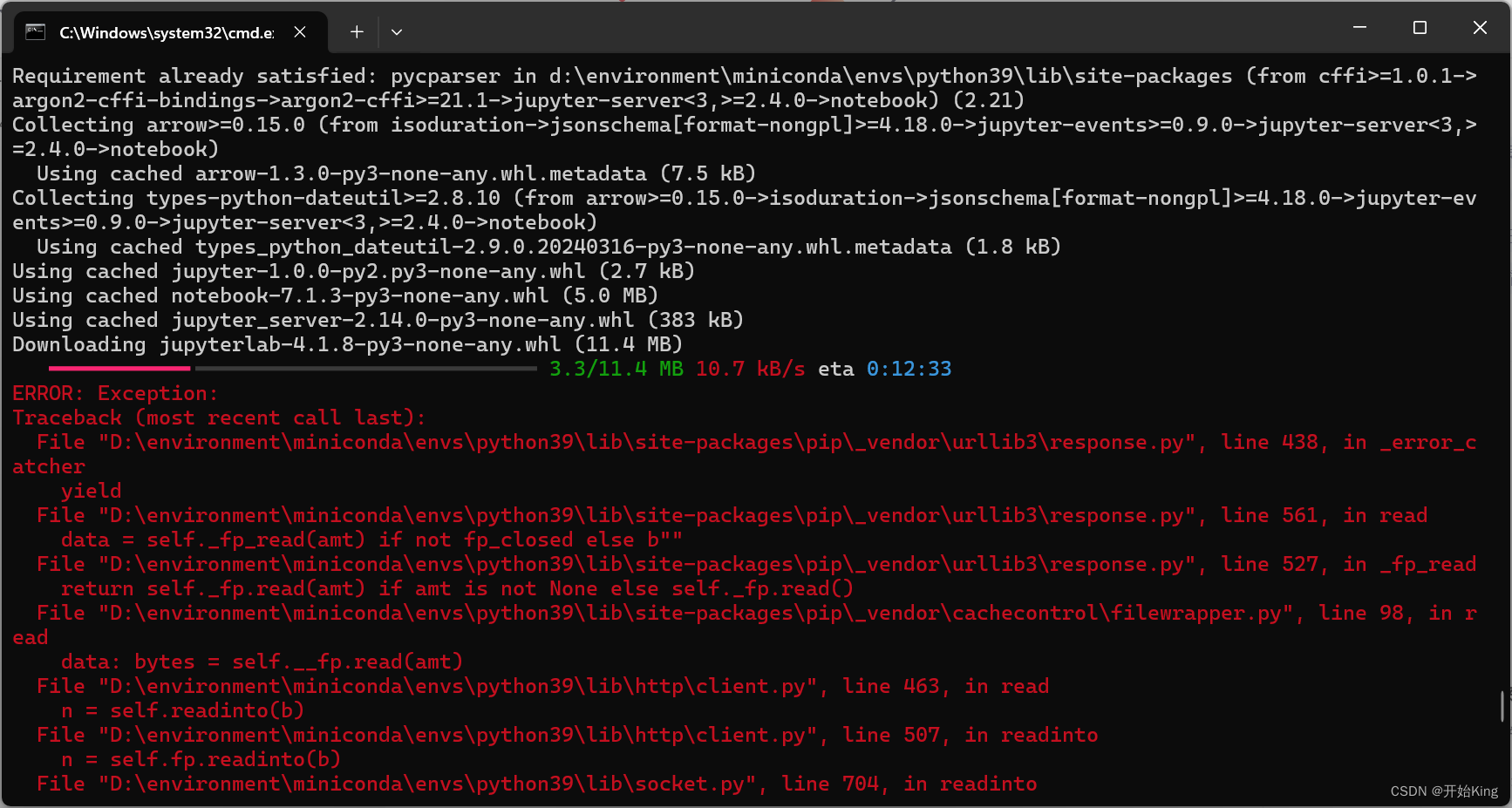 Read timed out. （python 安装第三方库超时）-CSDN博客