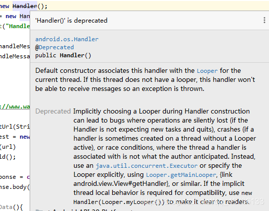 安卓新版本handle过期deprecated警告解决方法_android handler deprecated-CSDN博客
