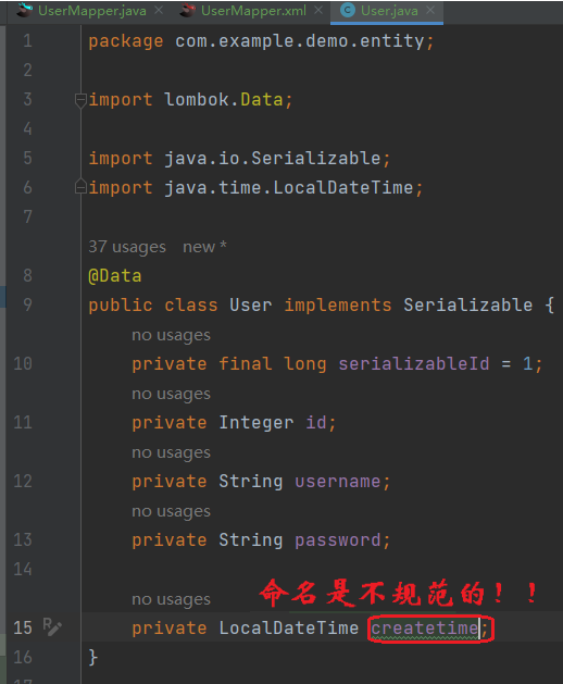 Mybatis操作数据库表和动态sql的使用usermapperxml 中实现sql语句的编写。 1、完成insert接口根据传入的参数