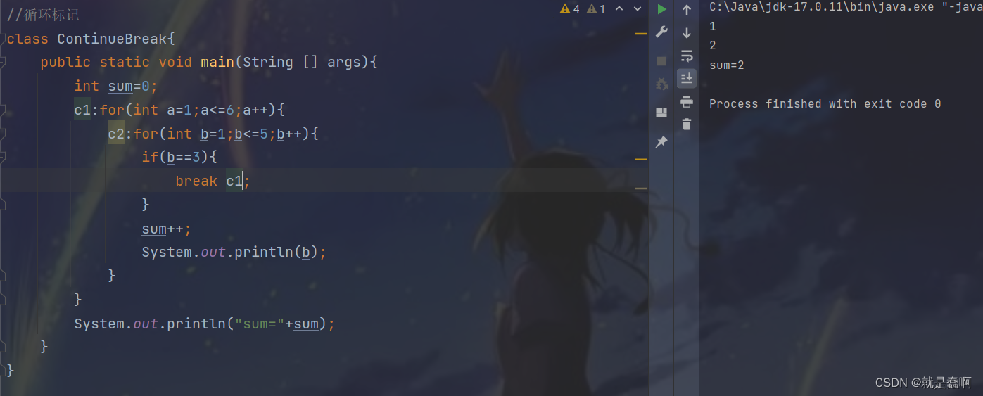 java——while，break，continue以及循环标记_java while break-CSDN博客