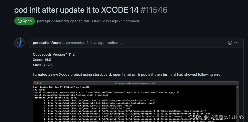 iOS Xcode 14 创建新项目Pod init及Pod install 报错_ios pod init-CSDN博客