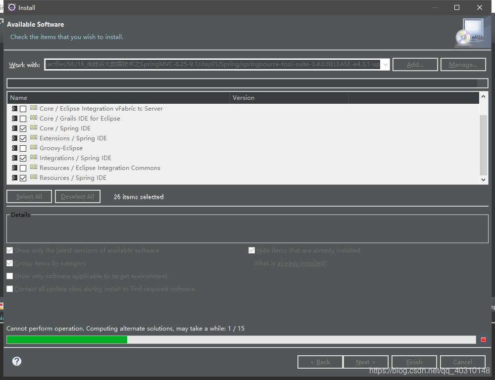 eclipse 离线安装插件报cannot perform operation.Computing alternate solutions...解决办法_eclipse cannot ...