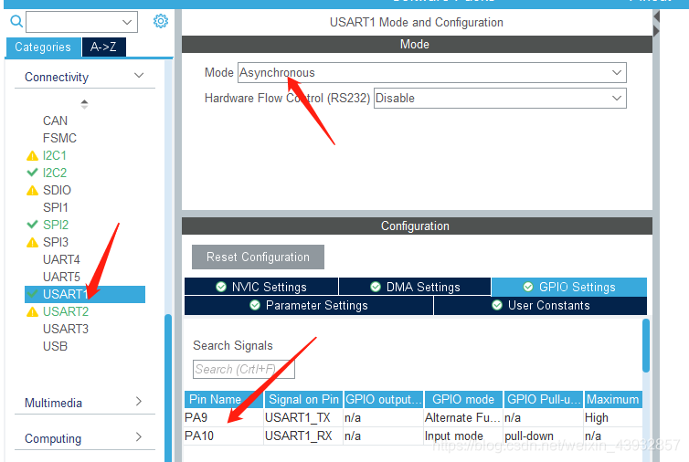 Stm32 hal库 usart2与hc-08透传模块通讯_hc08hal库-CSDN博客