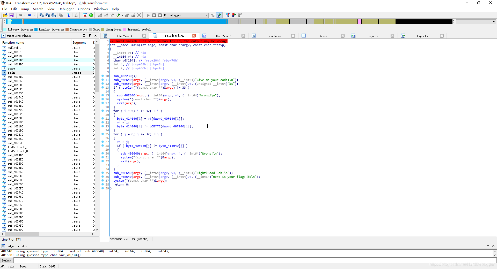 新手ctf逆向————BUUCTF [MRCTF2020]Transform_buuctf [mrctf2020]transform 1-CSDN博客