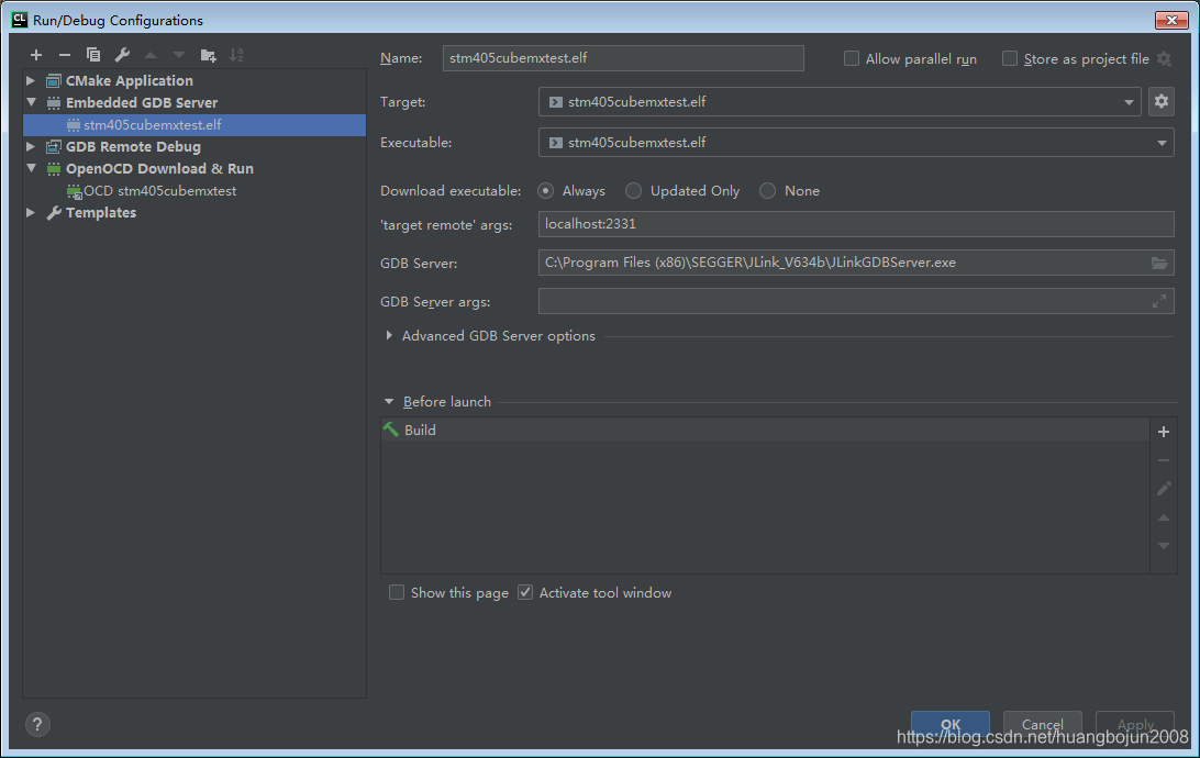 Clion +Jlink GDB Server + Openocd+arm-none-eabi调试成功_clion 配置jlink在线调试-CSDN博客