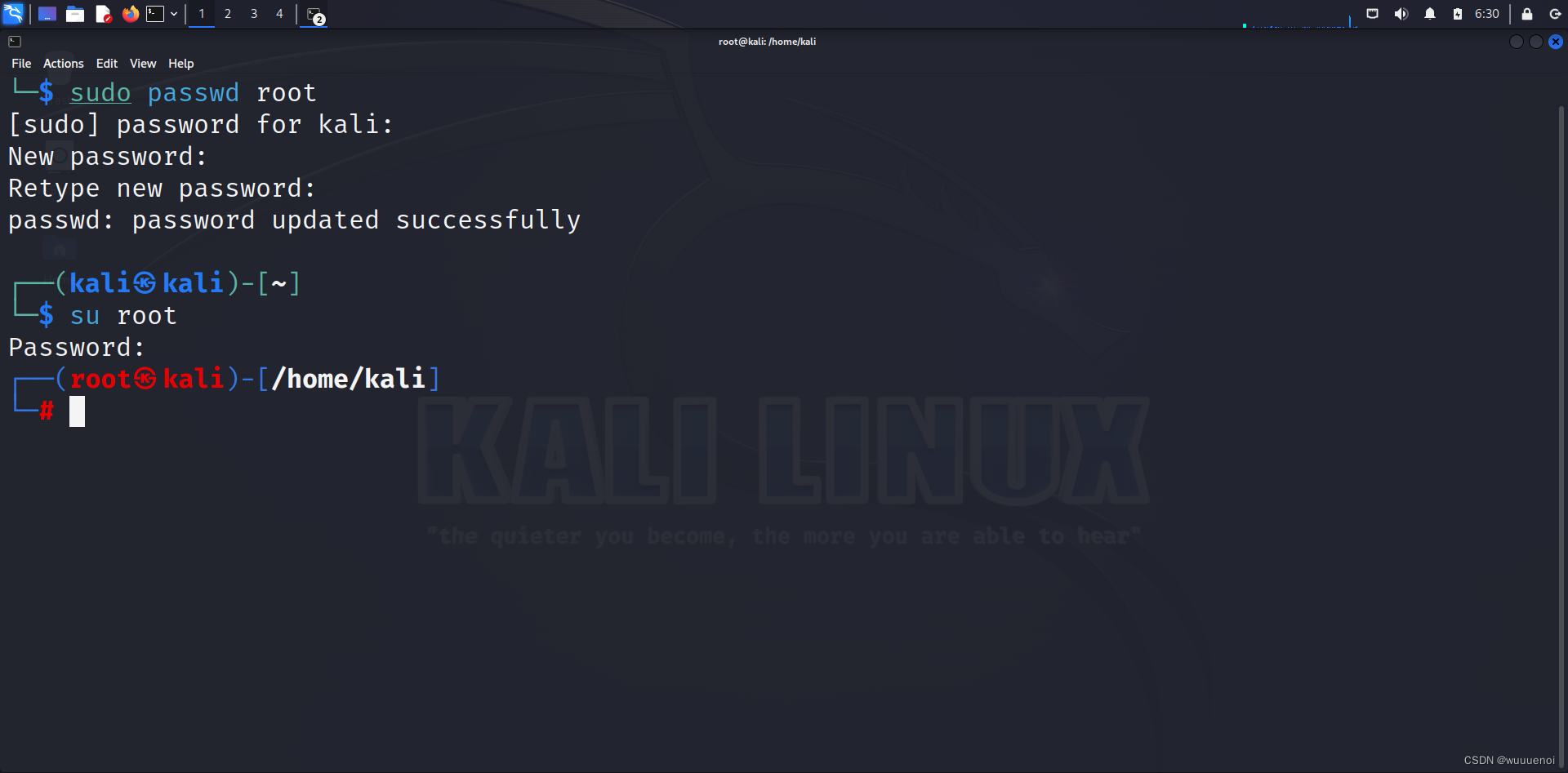 kali 初次登录切换 root 用户【教程】_kali切换root用户-CSDN博客