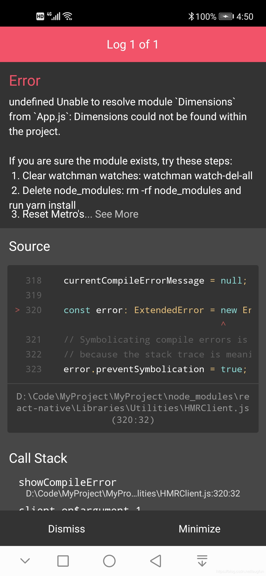 react native报错：undefined Unable to resolve module ‘Dimensions‘ from ...