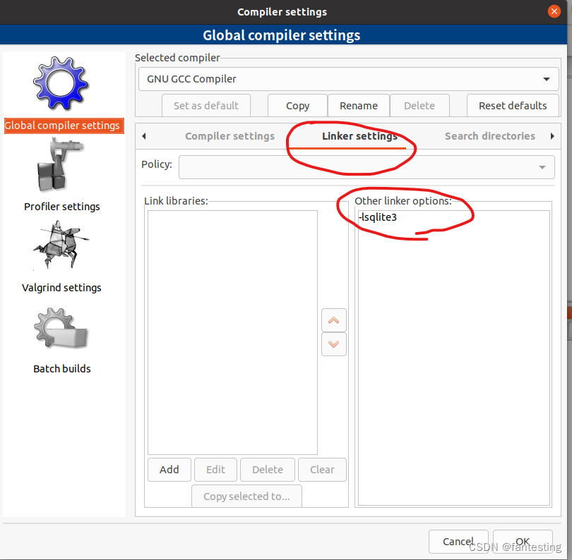 Linux下Code::Block使用Sqlite出现undefined reference to `sqlite3_open‘错误，修改GCC添加的编译参数选项的顺序_codeblock链接 ...