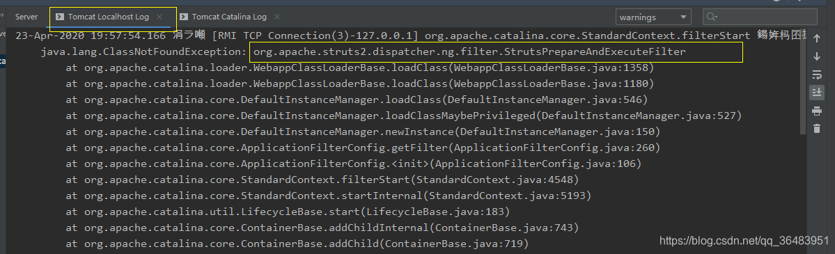 idea中配置struts2提示找不到org.apache.struts2.dispatcher.ng.filter ...