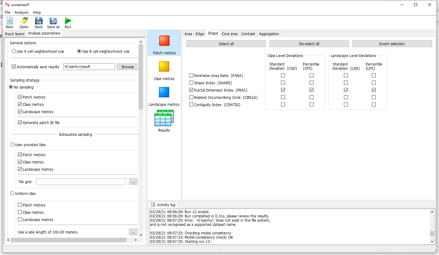 Fragstats计算景观格局指数不出结果和分维数PAFRAC出现N/A的问题_fragstats运行后空白的原因-CSDN博客