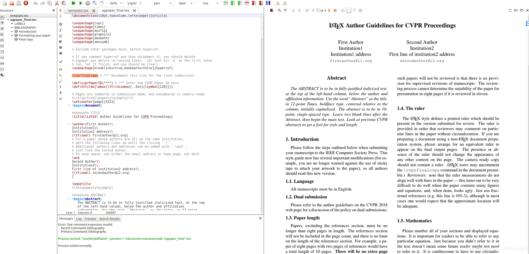 【以CVPR模板为实例】Ubuntu下搭建Latex编辑环境(texlive+texstudio)_ubuntu 如何写论文-CSDN博客