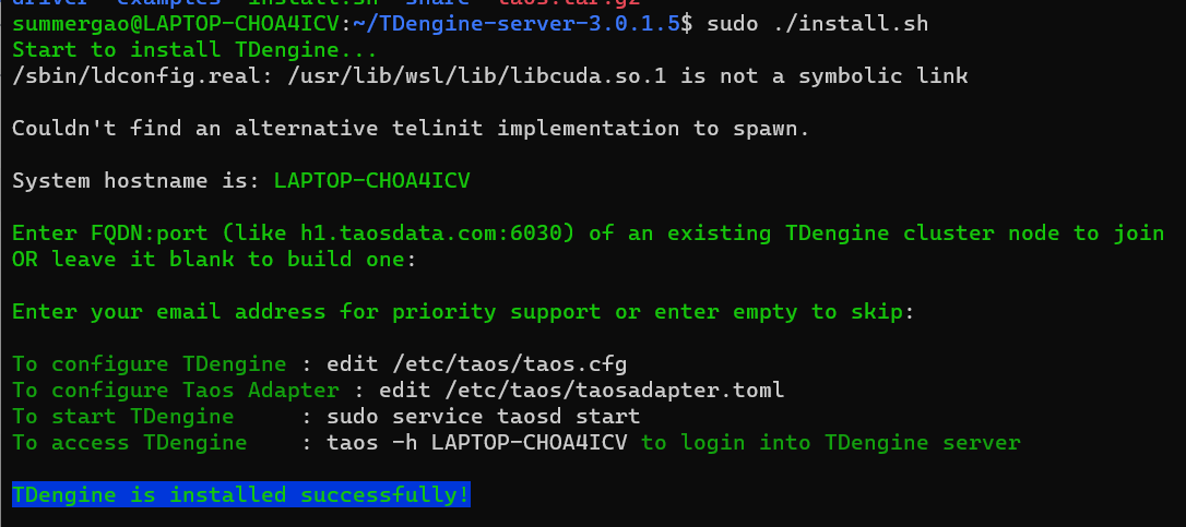 基于Windows Ubuntu子系统安装 TDengine-CSDN博客