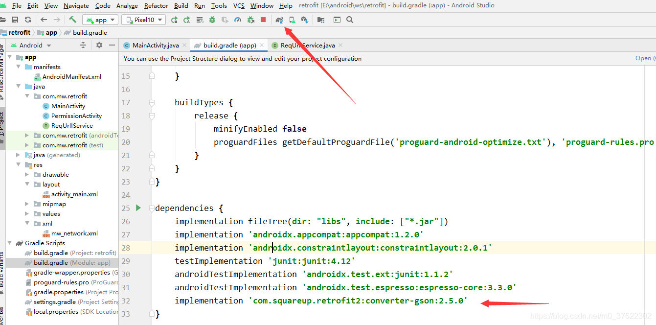 retrofit2简单案例实现_implementation 'com.squareup.retrofit2:converter-g-CSDN博客