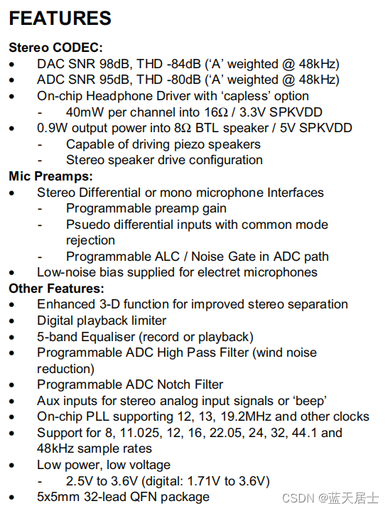 WM8978 —— 带扬声器驱动程序的立体声编解码器（1）-CSDN博客