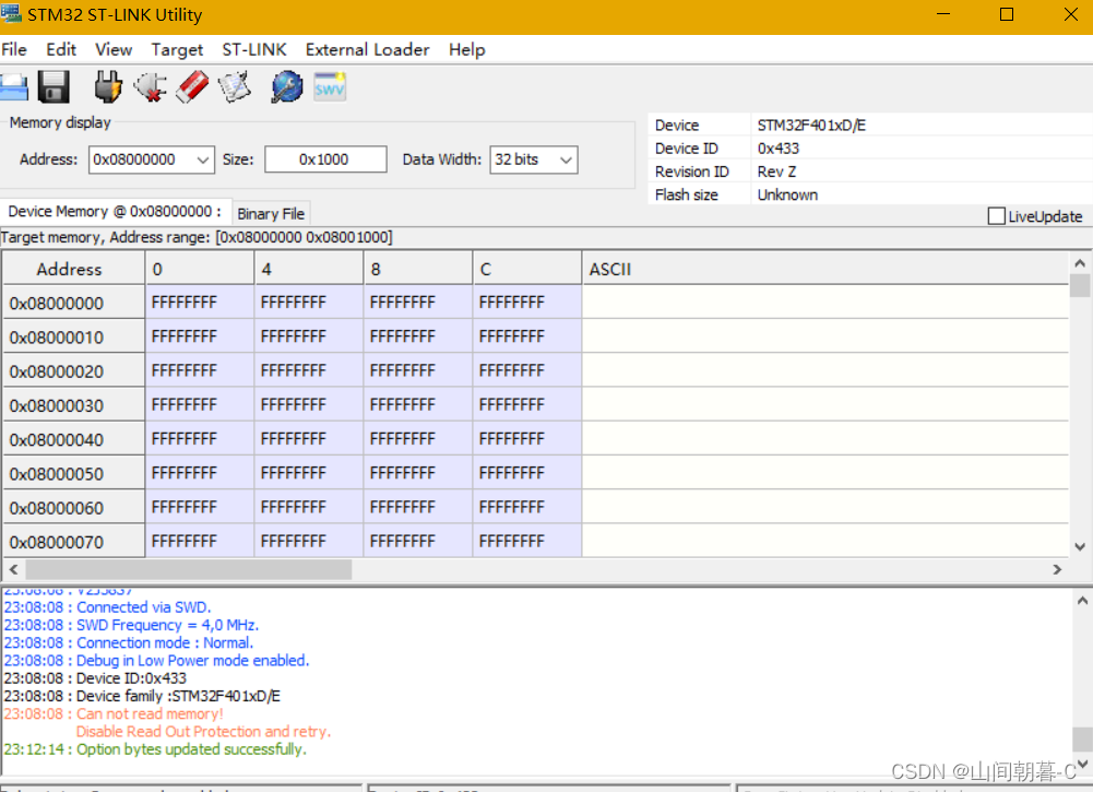 STM32无法识别芯片或者能识别无法下载,提示flash timeout_stm33串口下载识别不了芯片-CSDN博客