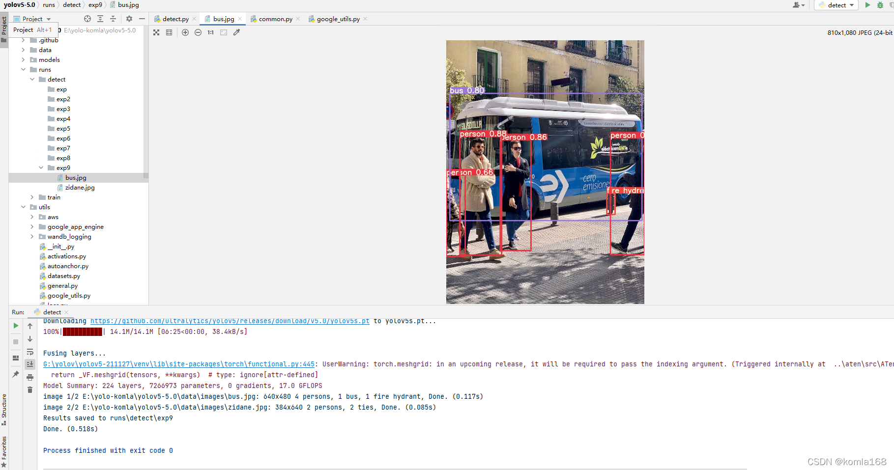 2、yolov5-v5 运行detect.py报：AttributeError: Can‘t get attribute ‘SPPF‘ on module ‘models.common‘_运行 ...