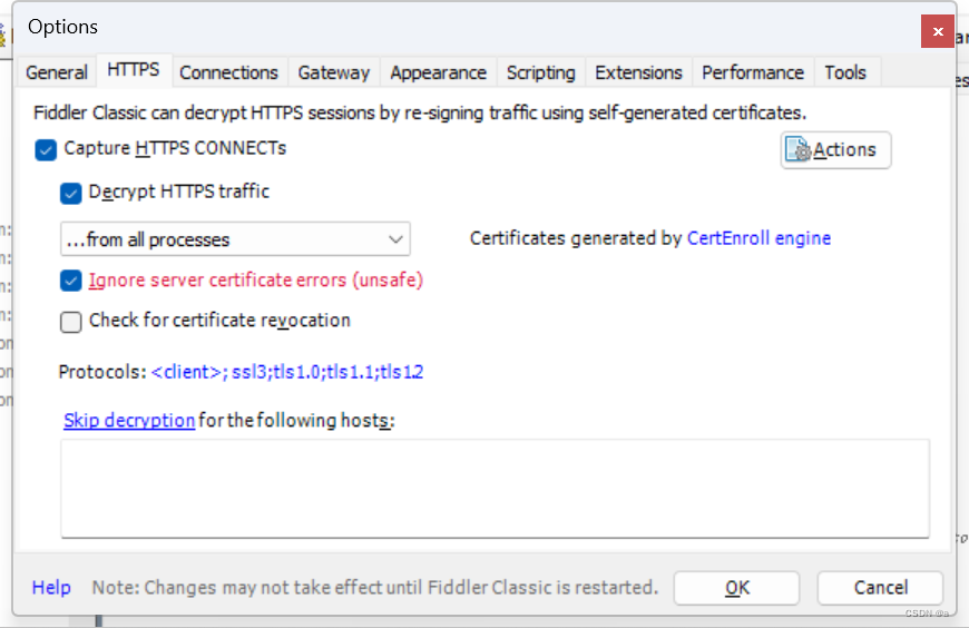 测试必学工具-Fiddler学习笔记2-抓取https请求_ignore errors (unsafe) and proceed?-CSDN博客