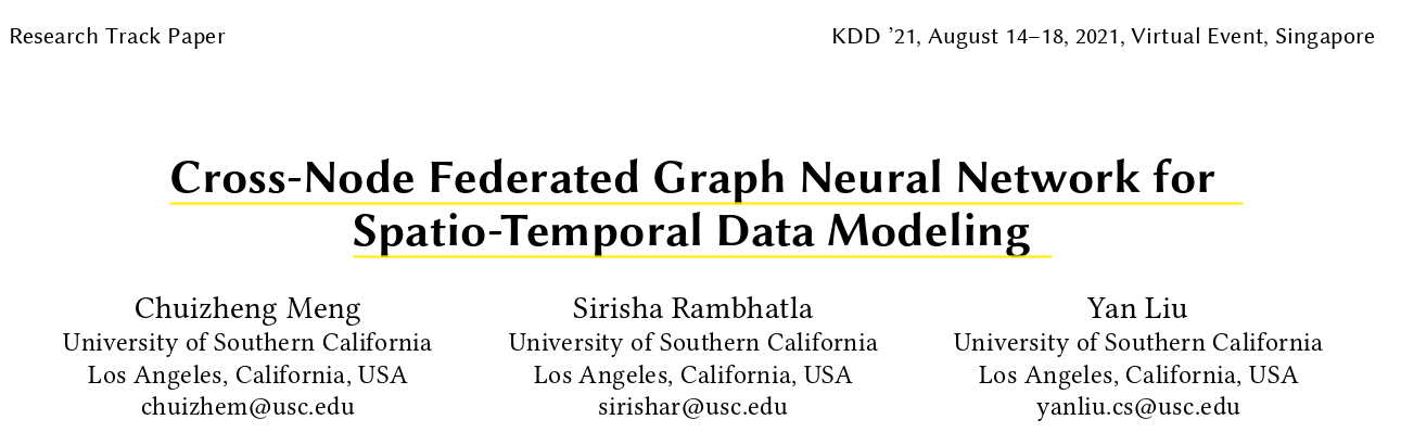 【论文导读】-Cross-Node Federated Graph Neural Network for Spatio-Temporal Data Modeling（跨节点联邦图神经网络时空 ...