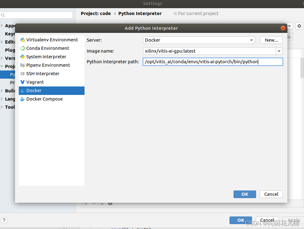 Pycharm 使用 Xilinx Vitis-AI docker里的conda环境_vitis-ai docker在pycharm-CSDN博客