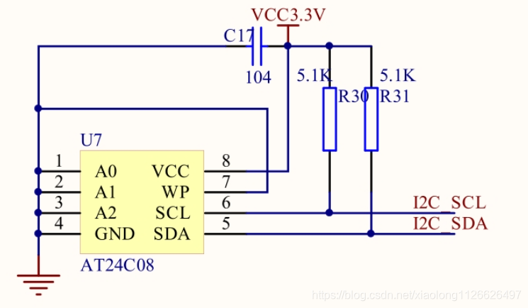 STM32入门开发: 采用IIC硬件时序读写AT24C08(EEPROM)_24c08芯片引脚图及功能-CSDN博客