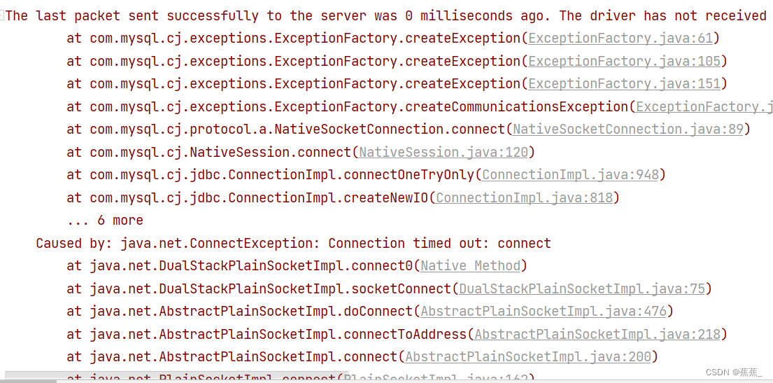 Caused by: java.net.ConnectException: Connection timed out: connect_caused by: java.io ...