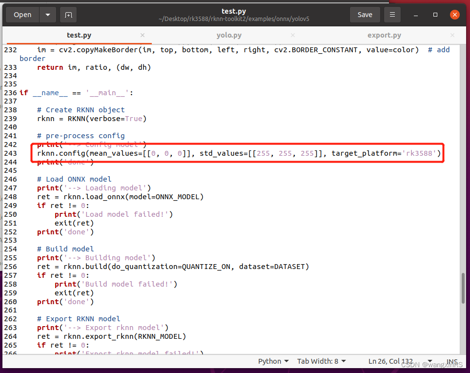 瑞芯微RK3588开发板：虚拟机yolov5模型转化、开发板上python脚本调用npu并部署 全流程_python_wangxinRS-华为开发者空间