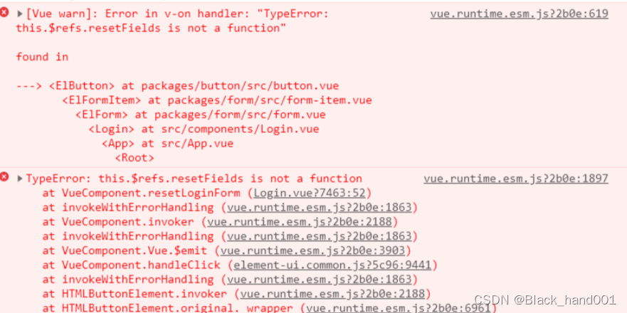 TypeError: this.$refs.resetFields is not a function_this.$refs[refname].resetfields is not a ...