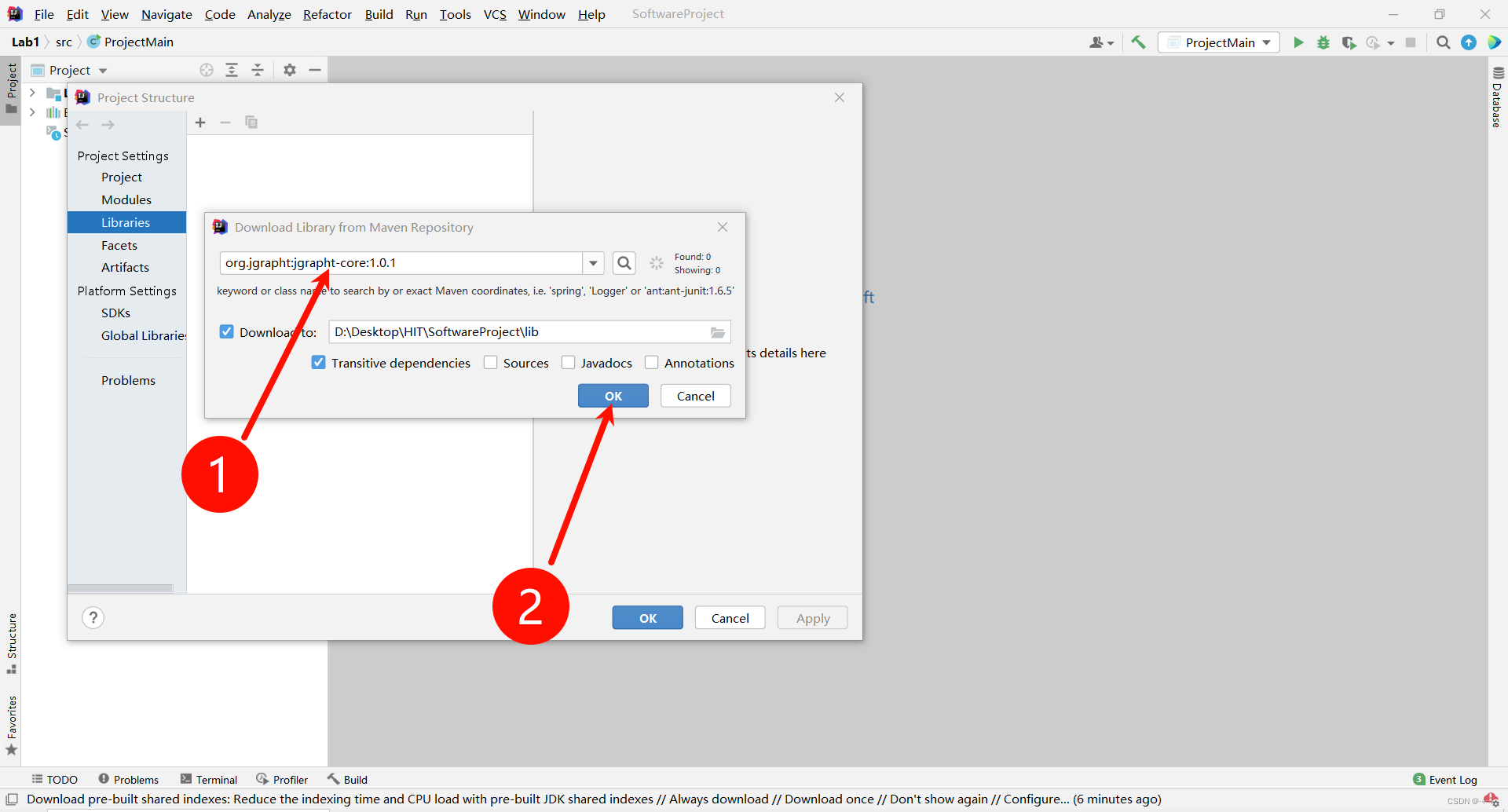 IDEA如何导入依赖，以org.jgrapht:jgrapht-core:1.0.1为例_org.jgraphx-CSDN博客