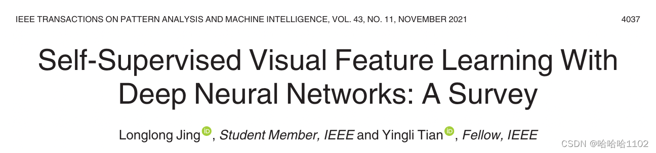 【自监督学习综述】Self-Supervised Visual Feature Learning With Deep Neural ...