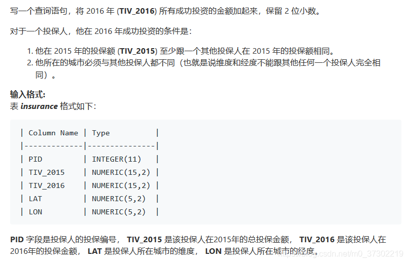 LeetCode-SQL-585. 2016年的投资_leetcode585-CSDN博客
