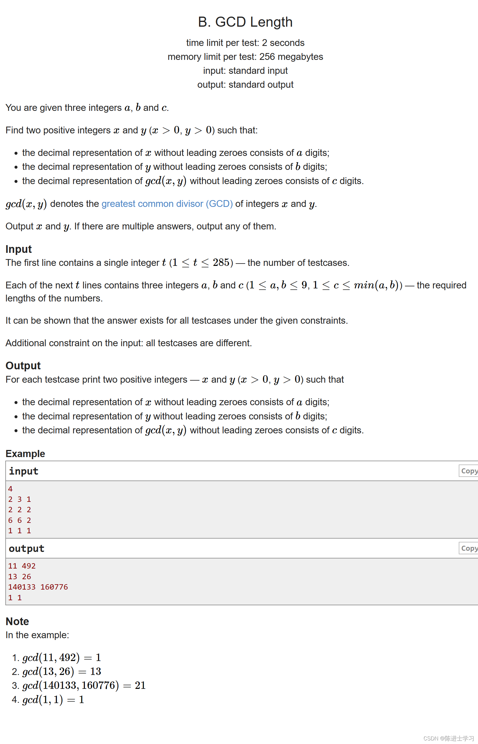 1100*B. GCD Length（构造&GCD）-CSDN博客