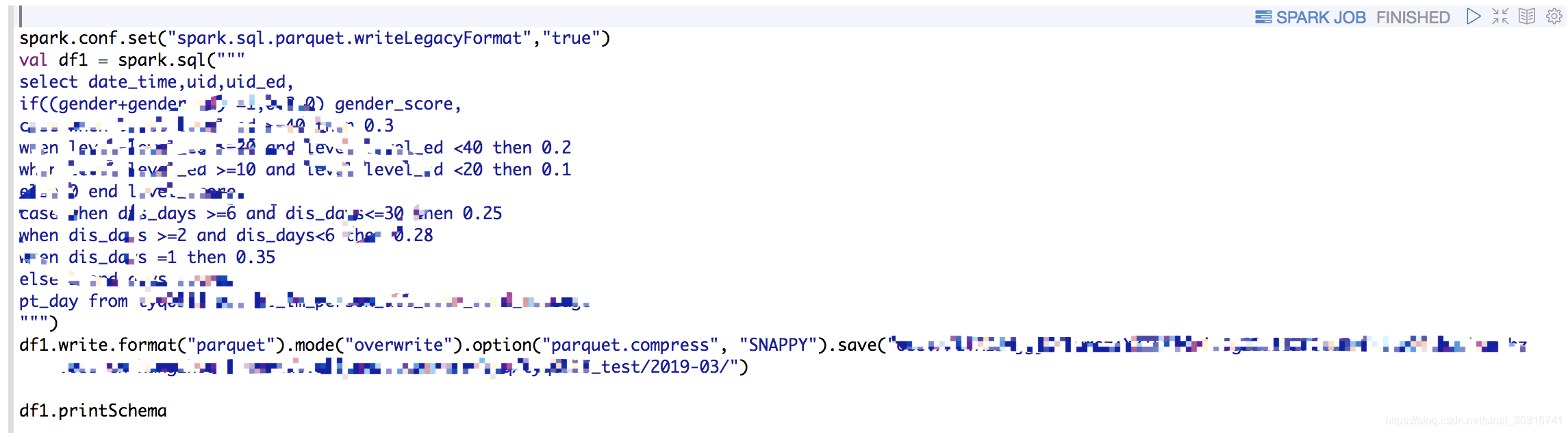 spark-sql跑数据Failed with exception java.io.IOException:org.apache.parquet.io ...